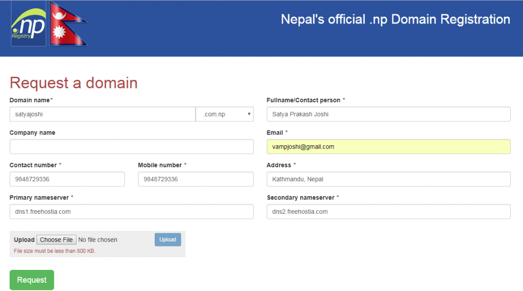 How to Register .com.np Domain Freely - Digitalample.com