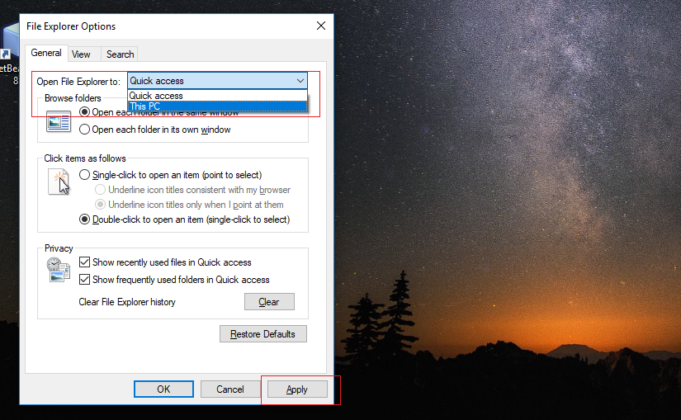 Change Quick Access to Default Windows Explorer - Windows 10 ...